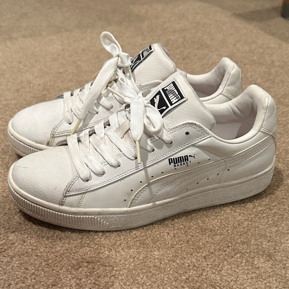Puma | Shoes | Puma Classic White Leather Sneakers | Poshmark